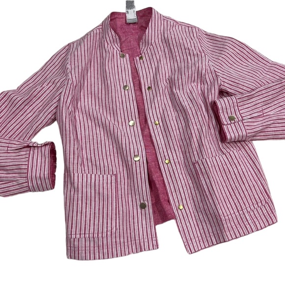 Chico's | Jackets & Coats | Bogo Womens Chicos Linen Pink And White ...